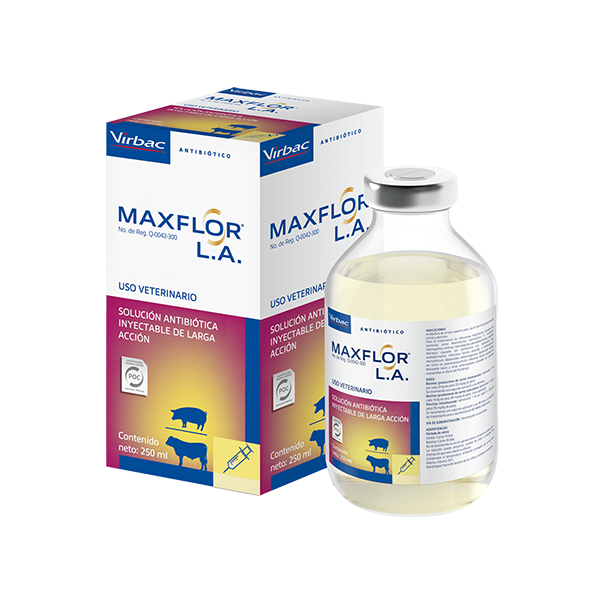 MAXFLOR L.A. Antibiótico de amplio espectro inyectable de larga acción ...